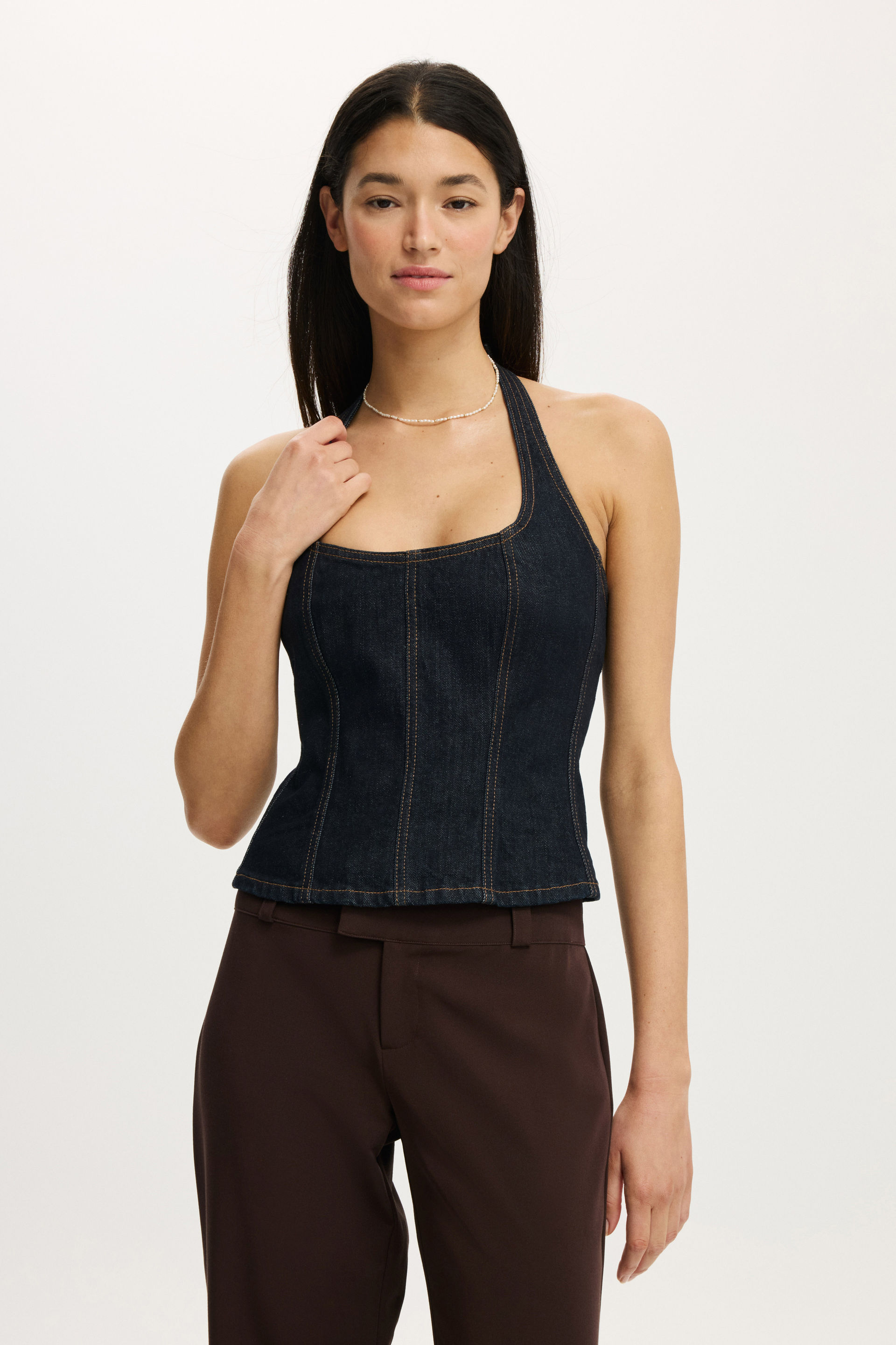 Nina Denim Halter Top